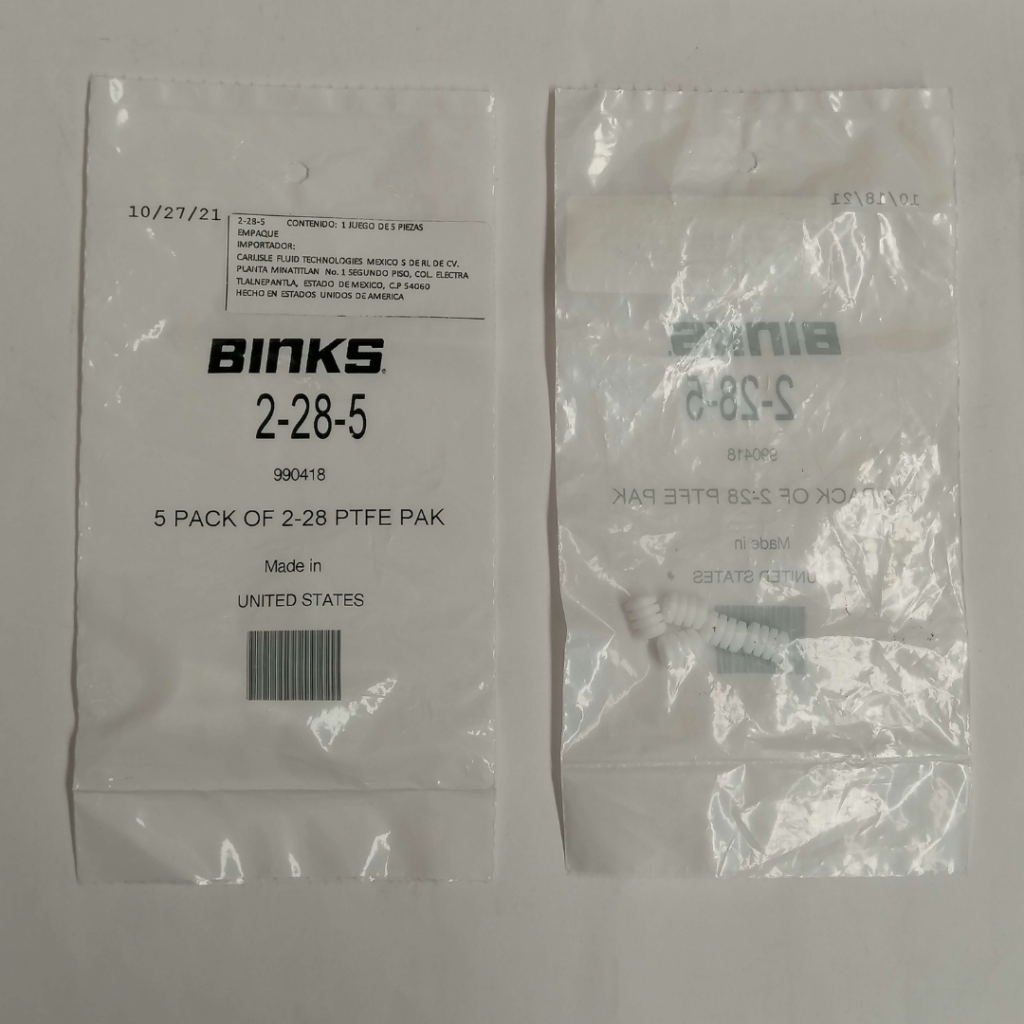 BINKS 2 28 5 5 PACK OF 2-28 PTFE PAK